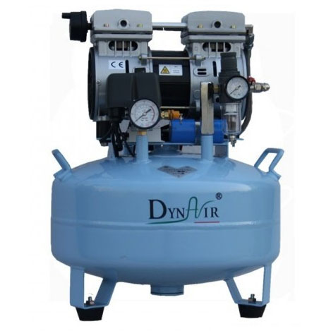 DynAir Portable Air Compressor Silent and Oil Free, 550W (3/4 HP). Tank ...
