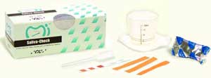 GC America Saliva Check Buffer Kit. Kit contains: 20 in-vitro pH test ...