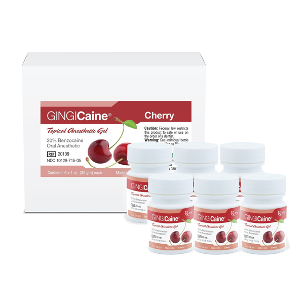 Gingicaine Bing Cherry flavored topical anesthetic (Benzocaine 20%) gel, 6 - 1 | Net32