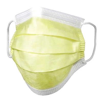 House Brand Level 3 Dual Fit Pleated Ear-Loop Face Mask, Yellow 50/BX ...