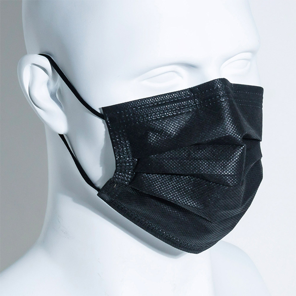 Integrum Four Layer Disposable Earloop Mask, Moldable Bridge, Black, 50 ...
