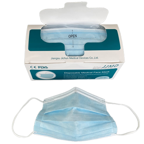 JJMD 3 Ply Earloop Face Mask, Blue, BFE of 95%, 50/Box. Due to COVID-19 ...