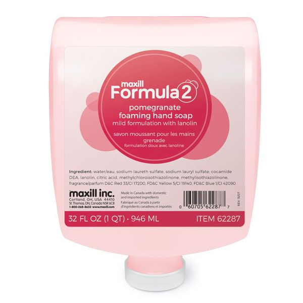 maxill Formula 2 Foaming Hand Soap with Lanolin, Pomegranate Scented ...