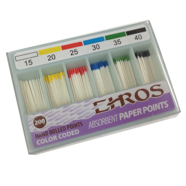 Ehros Endo Absorbent Paper Points - #20, Color Coded, Hand-Rolled | Net32