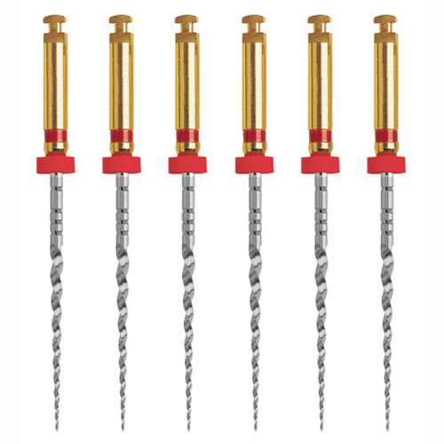 M-Taper Gold AF2 25mm NiTi Rotary Files, Red, 6/Pk. Files can be Pre ...