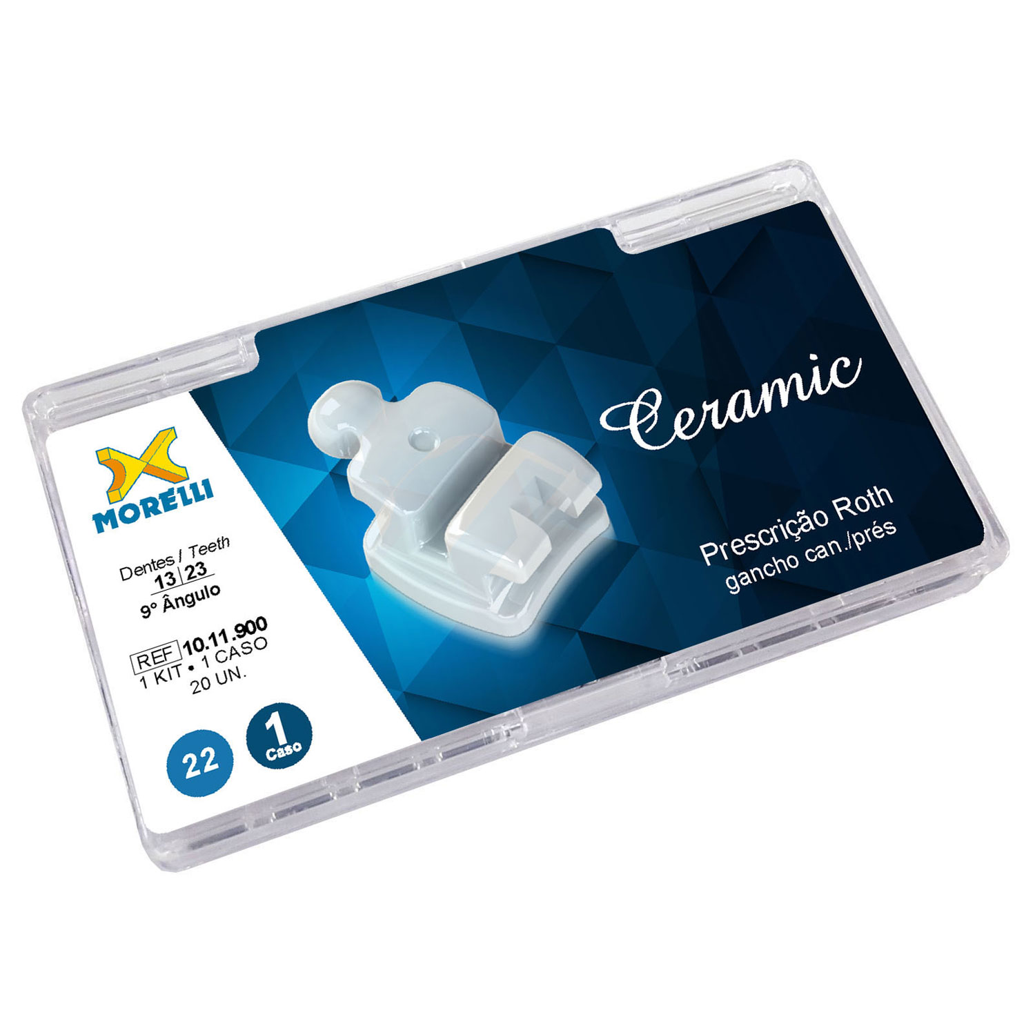 Morelli EXPORT PACKAGE Translucent Ceramic Roth Bracket .022", Hooks on ...