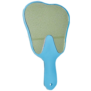 Nivo Tooth Shaped patient hand mirror, sky blue, single mirror | Net32