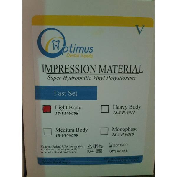 ODS Light Body, Fast Set. VPS Impression Material, Super Hydrophilic ...
