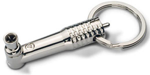 Pac-Dent Nickle plated key chain, Prophy angle shape, silver color | Net32