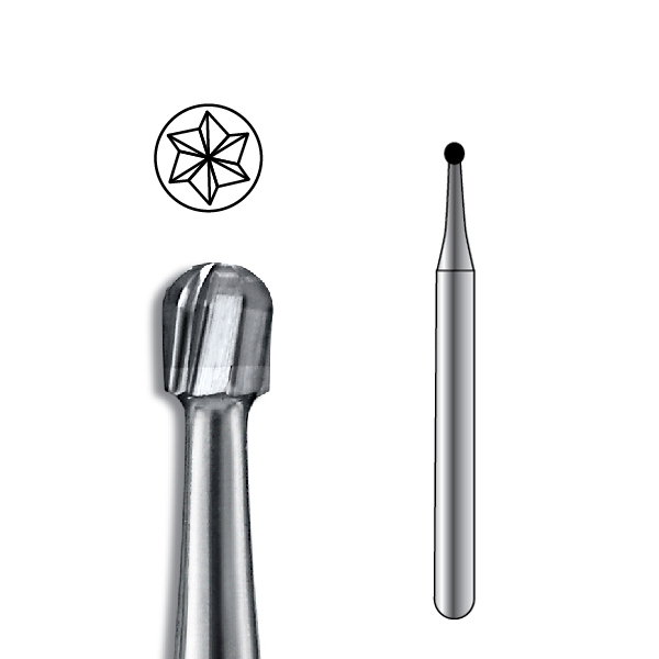 Pac-Dent FG #2 Round Carbide Bur, clinic pack of 100 burs | Net32