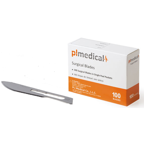 PL Medical Carbon Steel Scalpel Blades Sterile #10. 100/bx. Fits handle ...