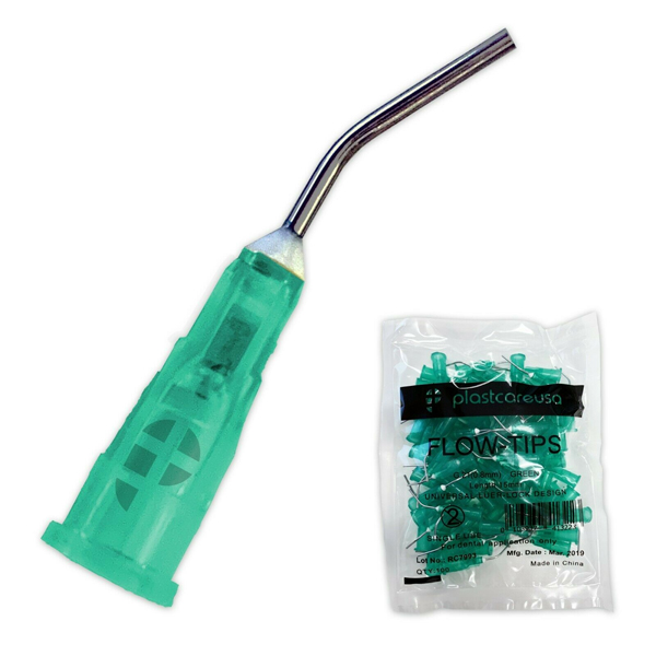 plastcareusa Pre-Bent Needle Applicator Tips, 21 Gauge, Green, 100/Pk ...