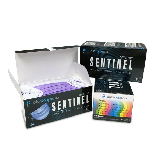 plastcareusa ASTM Level 1 Ear-Loop Face Mask, BFE/PFE ≥ 95%, Purple, 50 ...