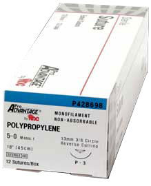ProAdvantage 5/0, 18" Polypropylene Blue Monofilament Non-absorbable ...