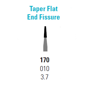 Quala FG #170 taper fissure flat end carbide bur, pack of 10 burs | Net32