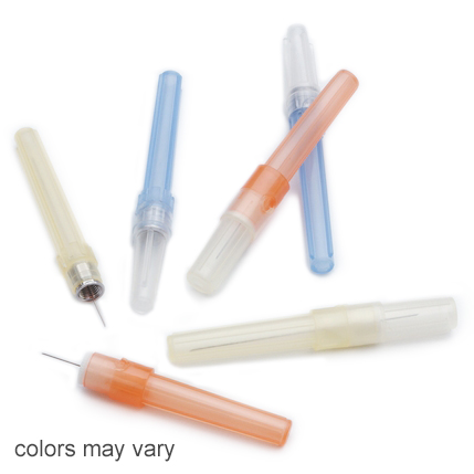 Quala 25 Gauge Long 1-3/8" Dental Needles, Red, Pre-threaded plastic ...