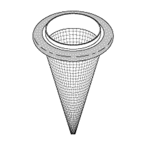 RPI Conical Screen Filter, 80 Mesh Stainless Steel Screen with Viton O ...