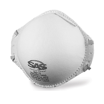 SAS Safety NIOSH N95 Particulate Respirator 20/Box. Molded Cone Mask ...