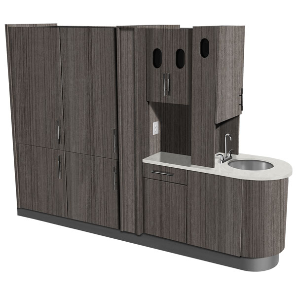 Signature I Dental Island Unit. Pass-thru upper storage. 24"W x 20"D x ...