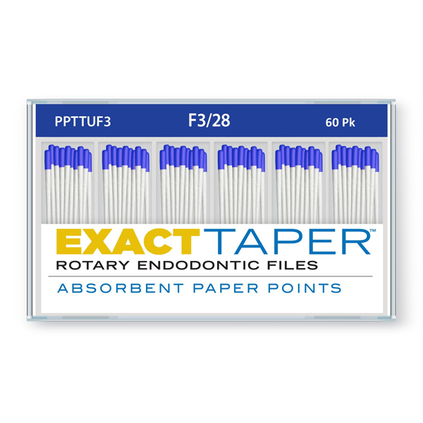 ExactTaper F3 Absorbent Paper Points 28mm, Color Coded, 60 Per Box ...