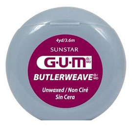 GUM ButlerWeave Unwaxed Unflavored Dental Floss, Box of 144 Dispensers ...