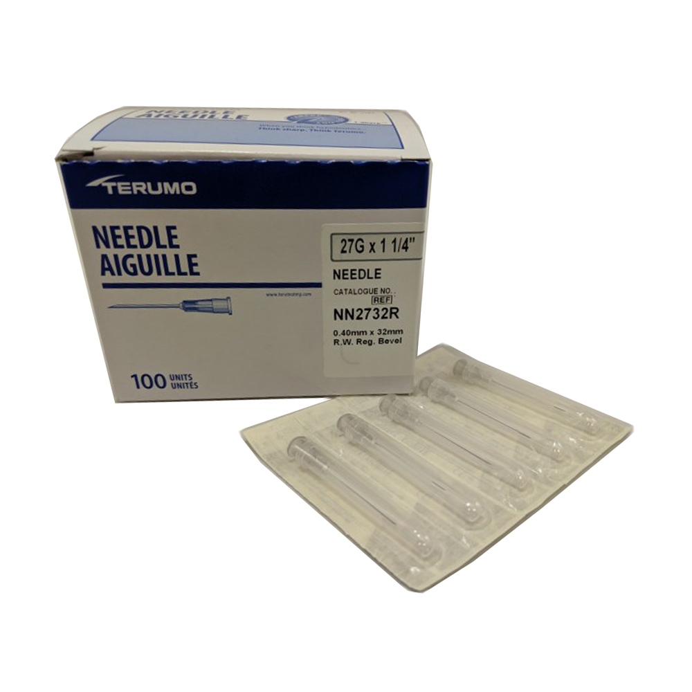 Terumo Standard Hypodermic Needle, 27G x 1-1/4", Regular Wall without Safety, 100/Box | Net32