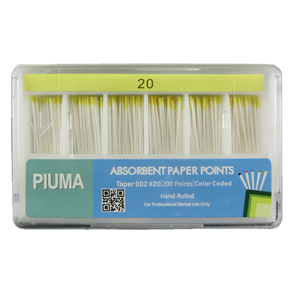 PIUMA Absorbent Paper Points, Size 20, 200/Bx | Net32