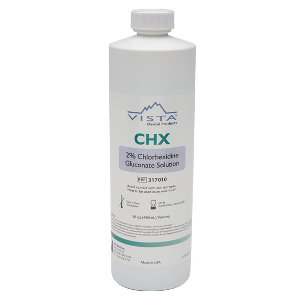 CHX Vista 2% Chlorhexidine Gluconate - 16oz (480mL) Bottle. Aids post ...